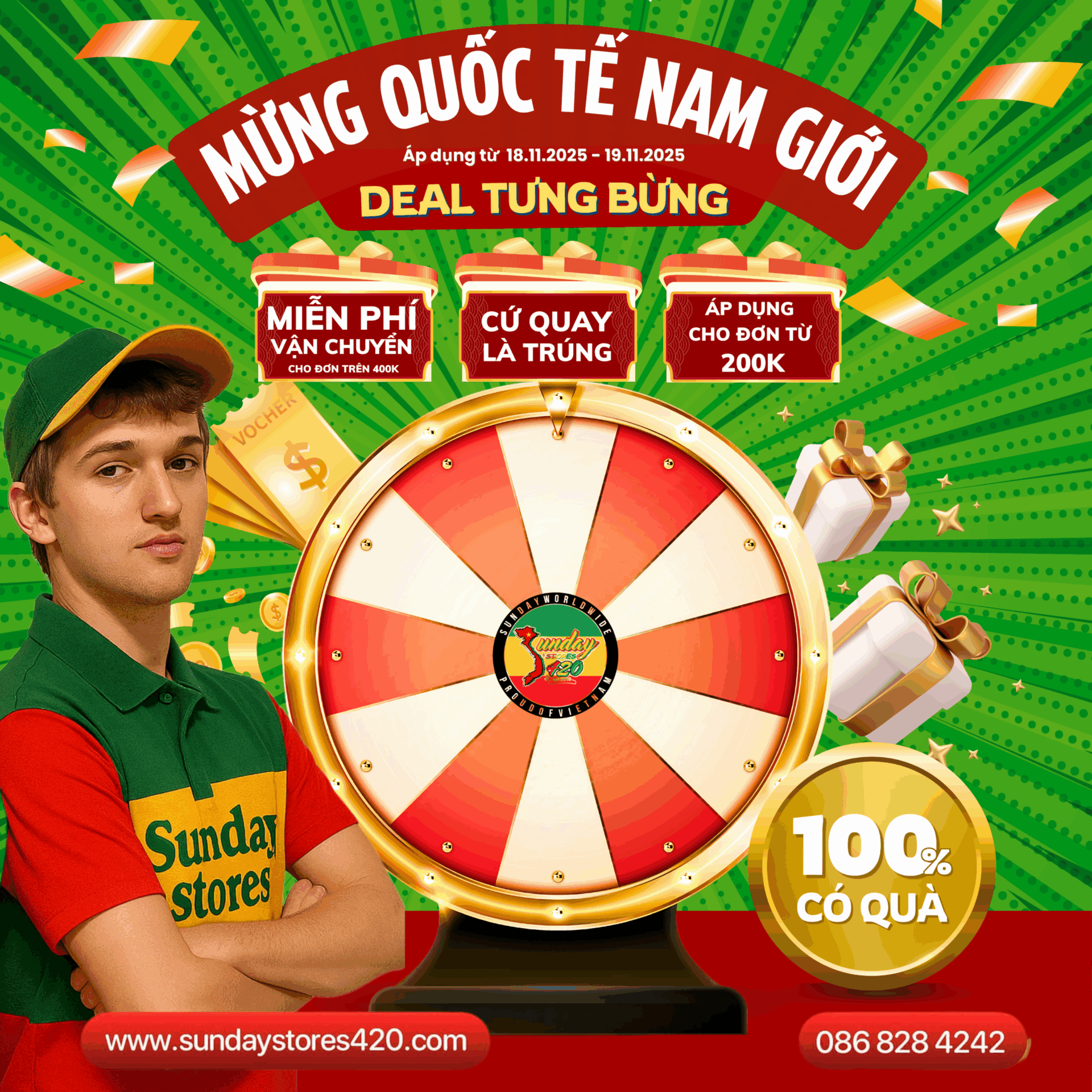 🎉 MỪNG QUỐC TẾ NAM GIỚI – DEAL TƯNG BỪNG TẠI SUNDAY STORES! 🎉 - Sunday ...
